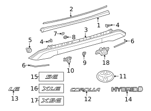 76812-12170 - Upper Molding - 2020-2022 Toyota Corolla | OEM Genuine ...