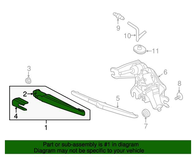 2014-2019 Kia Wiper Arm Assembly 98815-1R000 | OEM Parts Online