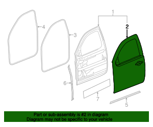 2014-2019 GM Passenger Side Front Door Outer Panel 23104633 GM ...