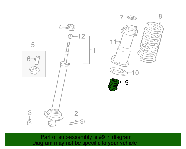 48341-30080 - Strut Bumper 1998-2010 Lexus | AutoNationParts.com