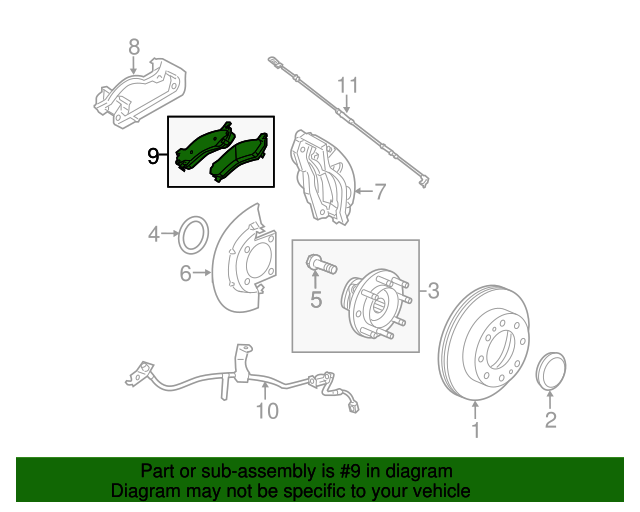 2011-2015 GM Front Disc Brake Pad Set with Clips, Caps and Boots ...