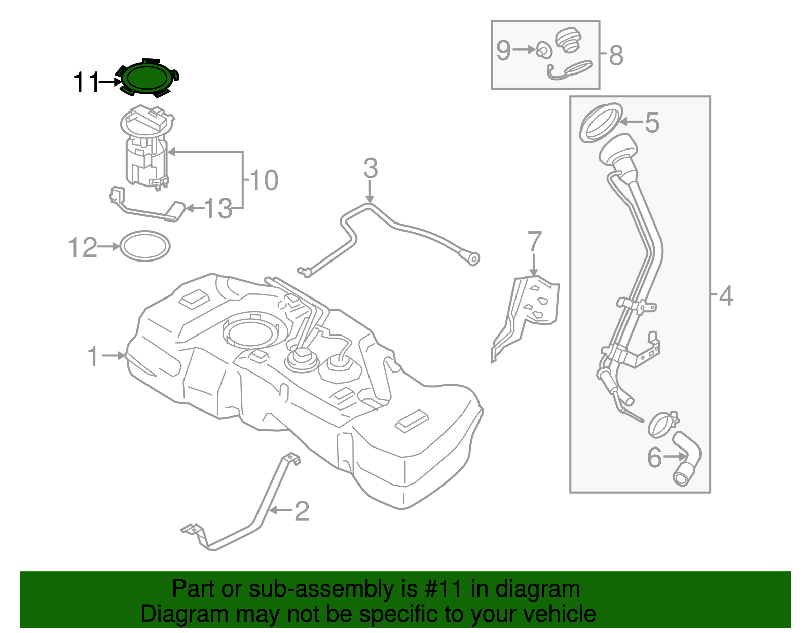 2008-2017 Nissan Fuel Pump Assembly Lock Plate 17343-JM00A | Scott ...
