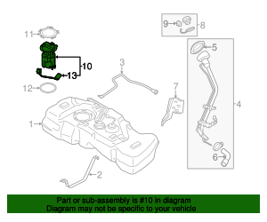 2011-2019 Nissan Fuel Pump Assembly 17040-1KM0B | OEM Parts Online