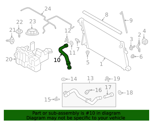 2017-2019 Ford Radiator Coolant Hose hc3z8260e | TascaParts.com