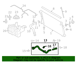 LC3Z-8286-J - Radiator Coolant Hose 2018-2024 Ford | Ford OEM Parts Direct