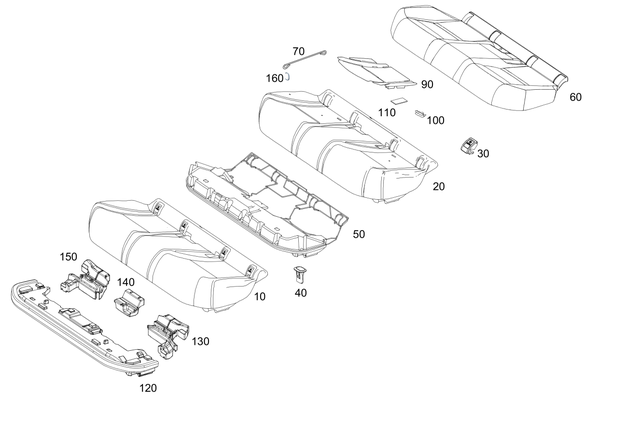 2016-2025 Mercedes-Benz Padding, Rear Seat Cushion 253-920-33-00 ...