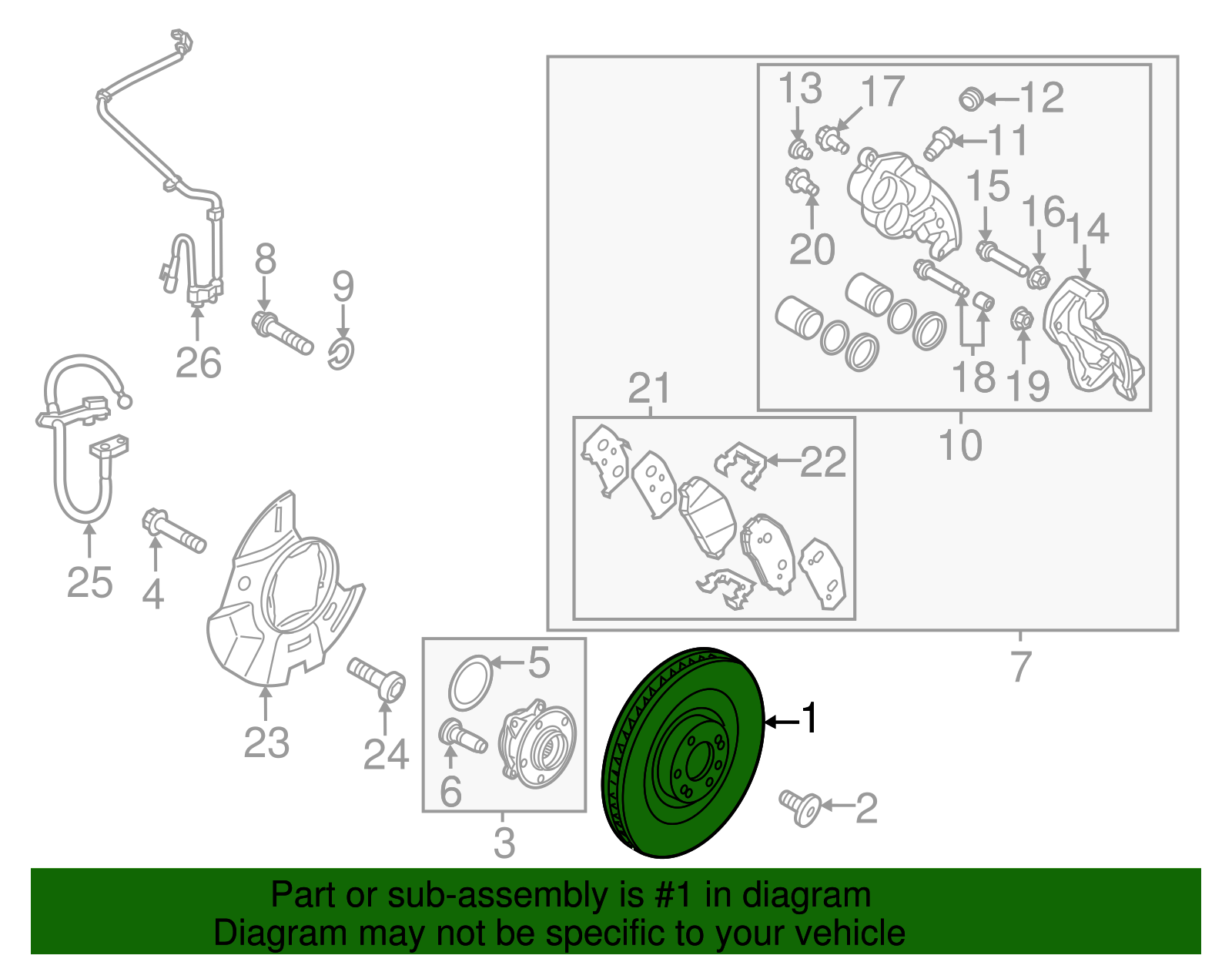 Hyundai - 51712-4Z000 - Rotor - 2013-2018 Hyundai Santa Fe Sport | OEM ...
