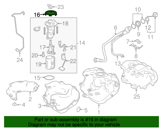 2016-2021 Toyota Fuel Pump Assembly Lock Ring 77144-06040 | Toyota ...