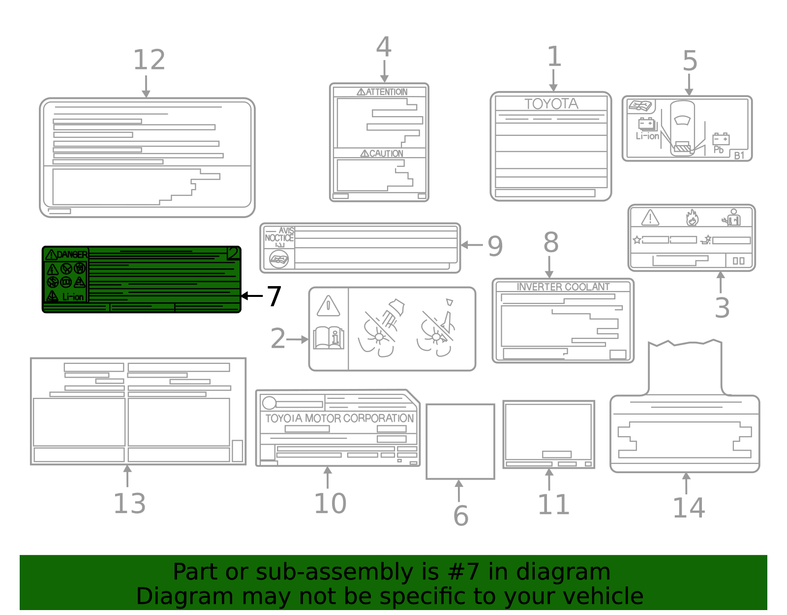 2023-2024 Toyota Label Lithium Ion B G9569-06010 | Toyota Parts Center