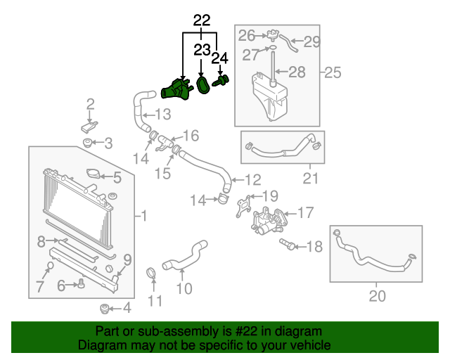 2003-2015 Mazda Thermostat Unit L336-15-170 | Mazda-Parts