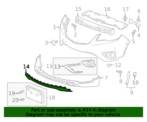 2019-2020 Buick Envision Front Bumper Fascia Skid Plate 42489949 GM ...