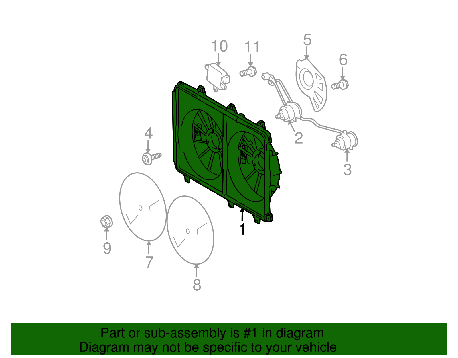 2010-2013 Toyota Highlander Fan Shroud 16711-0V070 | Toyota Parts Center