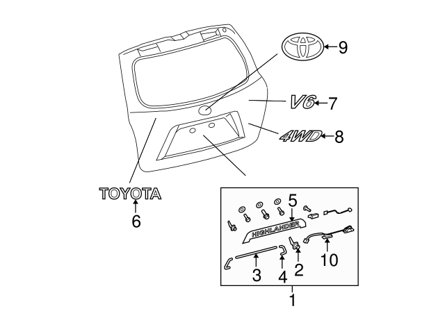 76801-48901 - Lift Gate Trim 2008-2010 Toyota Highlander | Ourisman ...