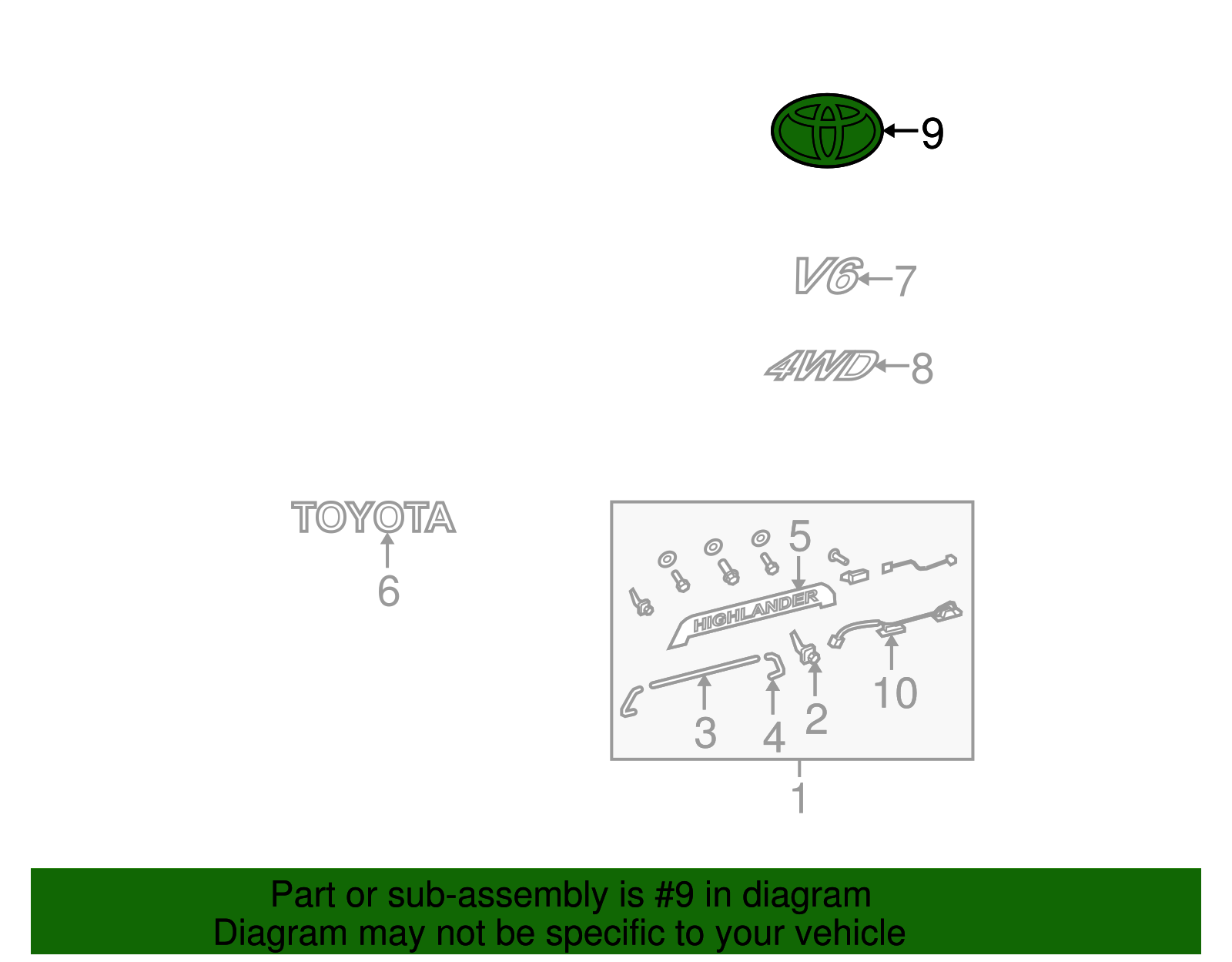 2007-2009 Toyota Emblem 90975-02063 | Retail Performance Auto Parts