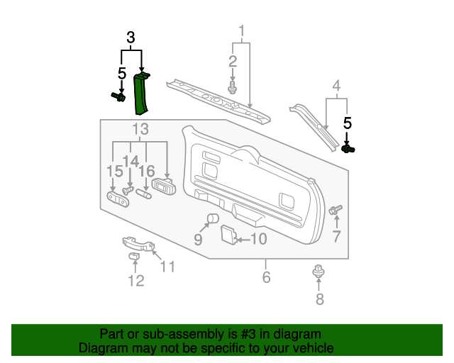 84435-S9V-A01ZC - Outer Molding 2003-2008 Honda Pilot | Honda Parts Online