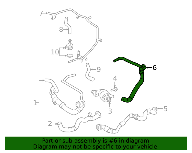 2015-2023 Audi Rear Hose 5Q0-122-157-AK | Audi USA Parts