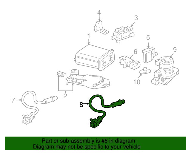 Genuine Oxygen Sensor for 2008-2009 Saab 9-7x | Part# 12604575 | Over ...