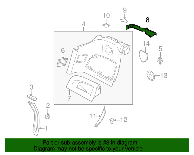 51437031367 - 2003-2008 BMW Z4 Quarter Trim Panel (51-43-7-031-367 ...
