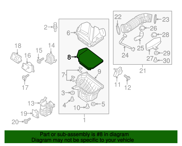 2014-2020 Hyundai Air Filter 28113-B1000 | OEM Parts Online