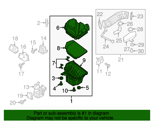 2015-2017 Hyundai Air Cleaner Assembly 28110-B1000 | Hyundai Wholesale ...