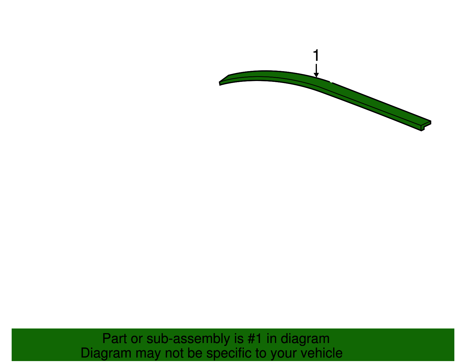 2015-2020 GM Black Passenger Side Roof Panel Joint Finish Molding ...