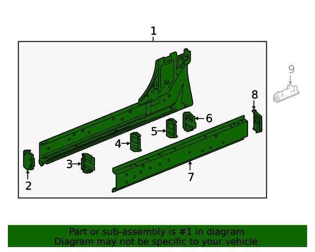 2021-2022 GM Driver Side Rocker Outer Panel Reinforcement 84667481 ...