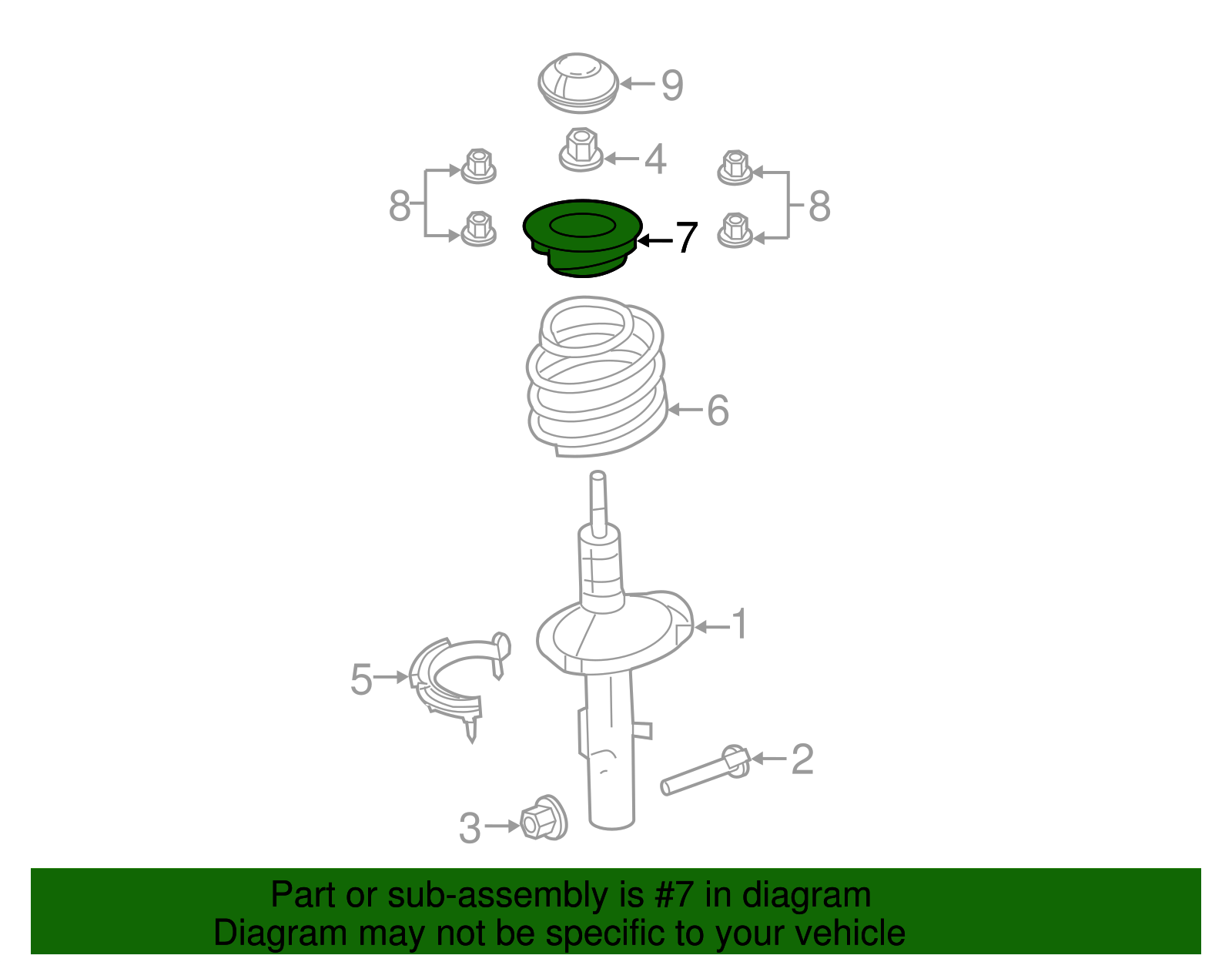 8A8Z-18183-A - High-Quality Strut Mount for 2008-2011 Ford | AutoNation Parts