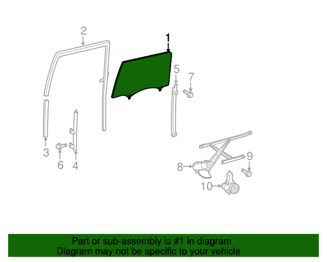 68104-0C070 - Door Glass 2007-2017 Toyota Tundra | Longo Toyota Parts
