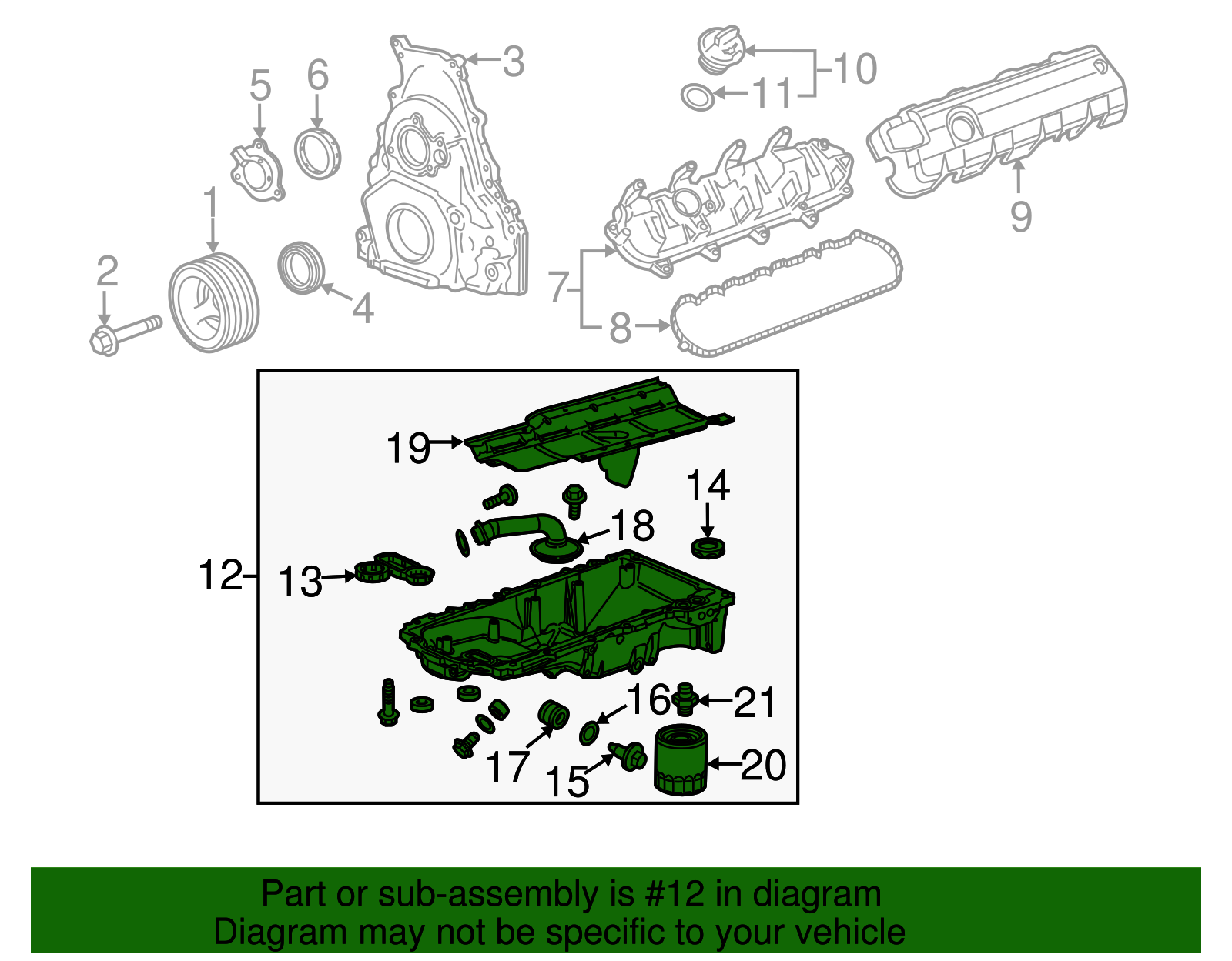 2014-2019 Chevrolet Corvette Oil Pan 12696686 GM | GMPartsDirect.com