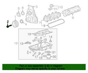 2019-2024 GM M16x2x125.5 Crankshaft Balancer Bolt 11547975 GM ...