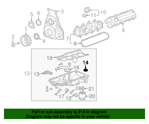 2014-2024 GM Oil Pan Port Seal 12621086 GM | GMPartsDirect.com