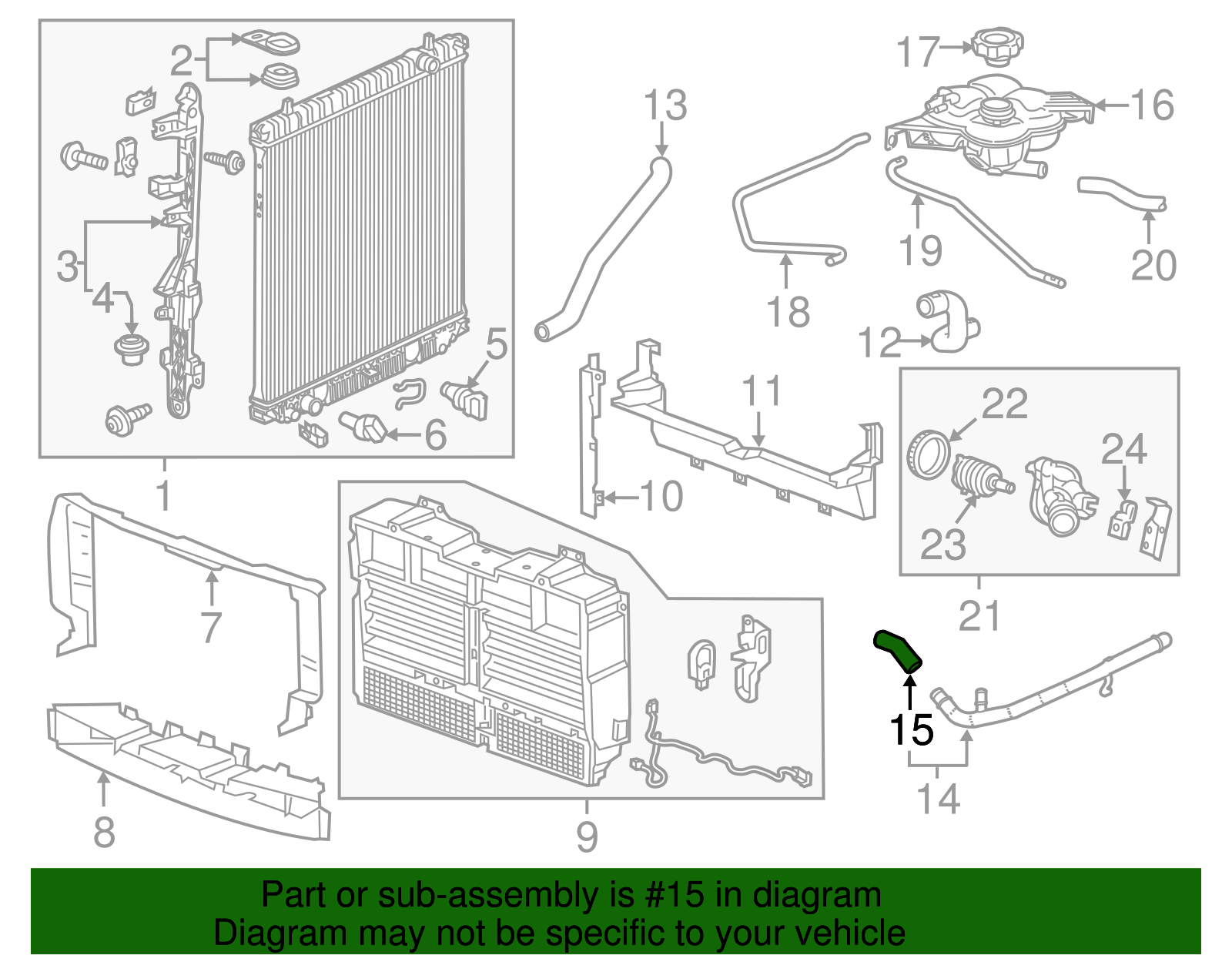 2013-2023 GM Radiator Inlet Hose 12659311 GM | GMPartsDirect.com