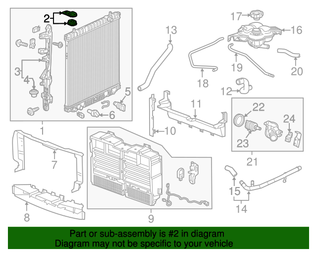 2015-2021 GM Radiator Upper Bracket 22985586 | TascaParts.com