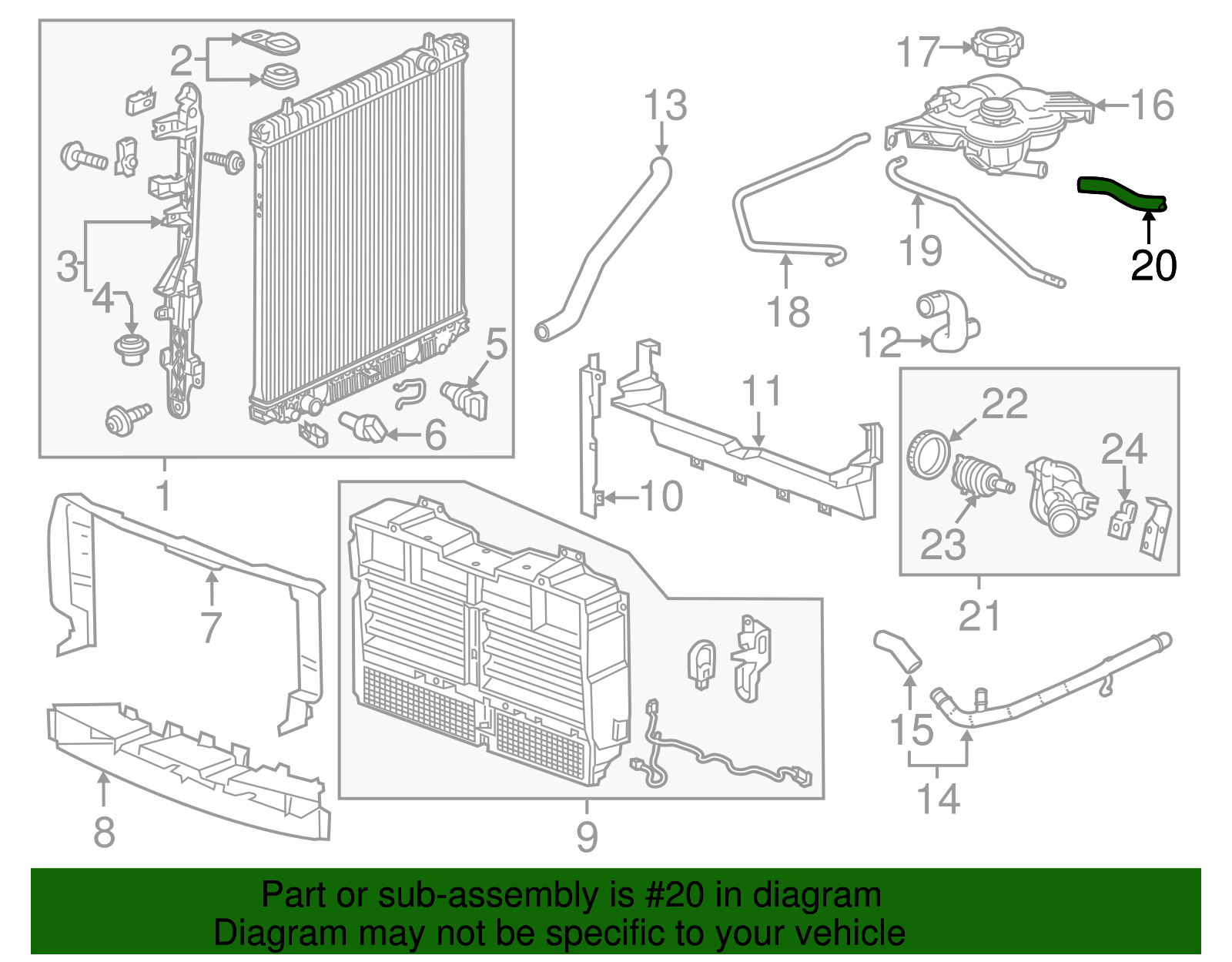 2015-2022 GM Heater Inlet Hose 84002015 | QuirkParts