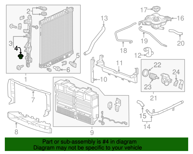 2014-2021 GM Radiator Mount 22947568 | GMPartsDirect.com