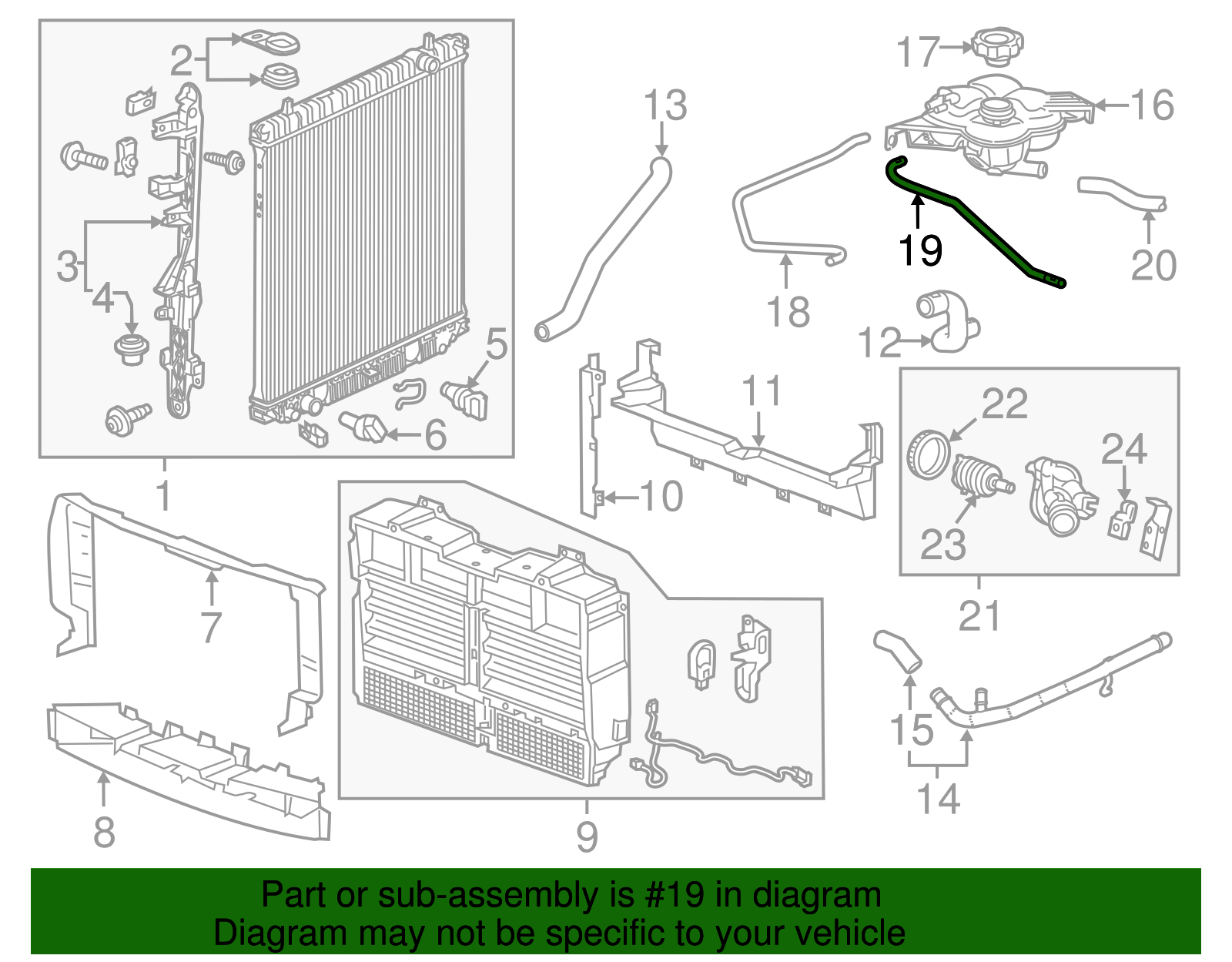84400327 - Coolant Recovery Reservoir Hose 2015-2022 GM | GMPartsNow