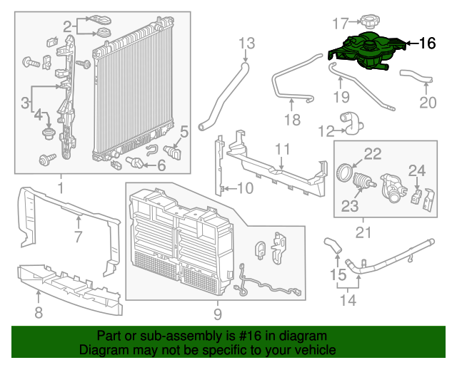 2015-2021 GM Radiator Surge Tank 84388367 | GMPartsDirect.com