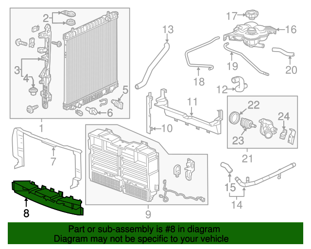 2015-2020 GM Front Bumper Shutter Lower Baffle 23487157 GM ...