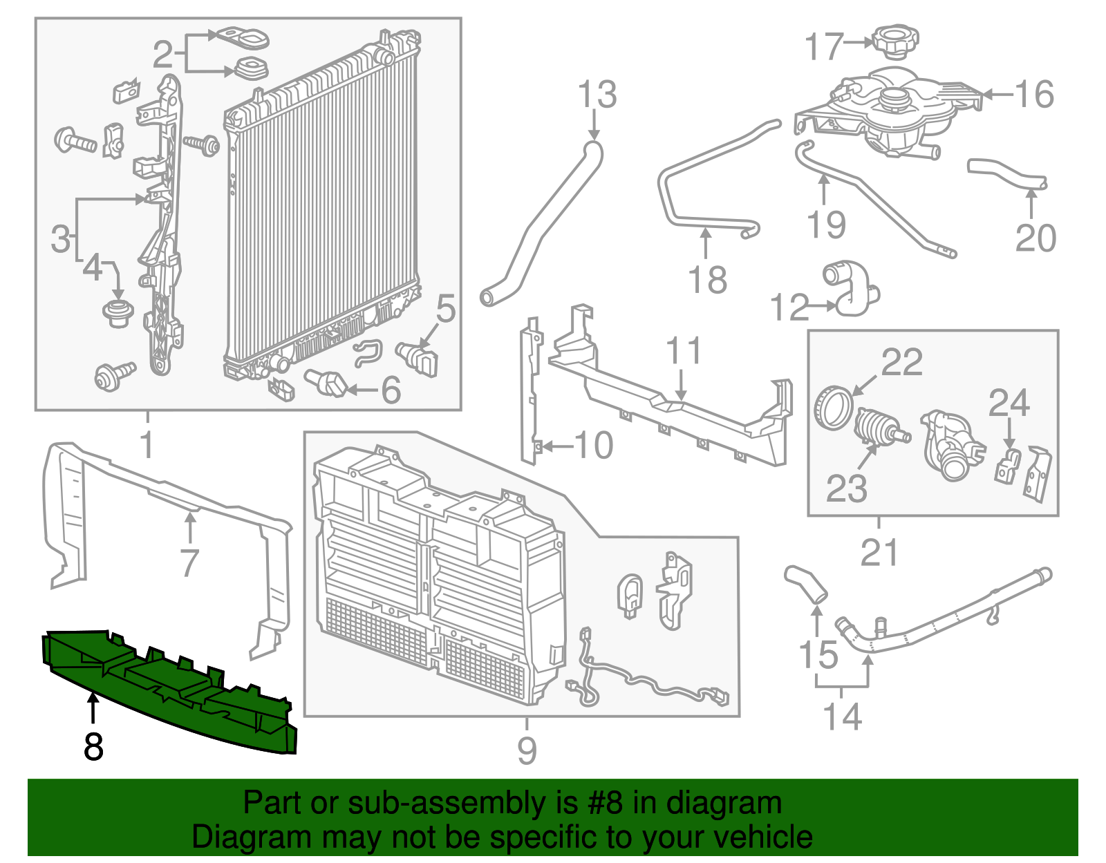 2015-2020 GM Front Bumper Shutter Lower Baffle 23487157 | Karl Auto Parts