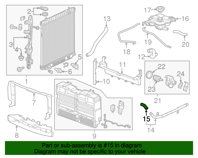 2013-2023 GM Radiator Inlet Hose 12659311 GM | GMPartsDirect.com