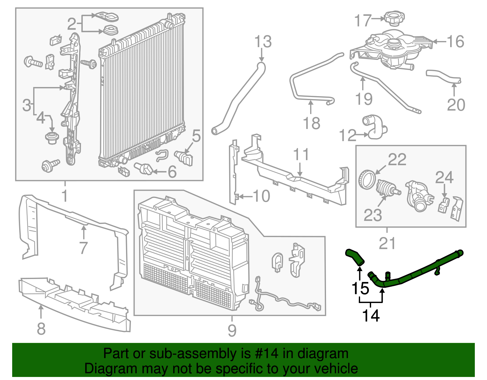 12659310 - Radiator Inlet Pipe 2015-2022 GM | Big 3 Auto Parts