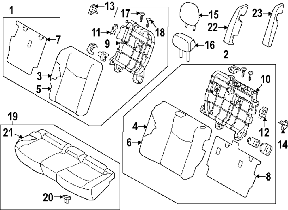 2018-2022 Nissan LEAF Seat Back Assembly 88650-5SA1E | Temecula Nissan ...