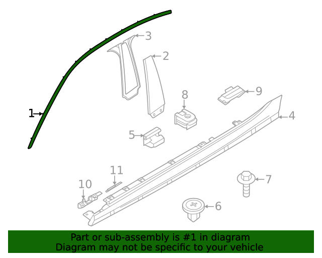 2020-2023 BMW Roof Drip Molding 51-33-7-483-154 | AutoNationParts.com