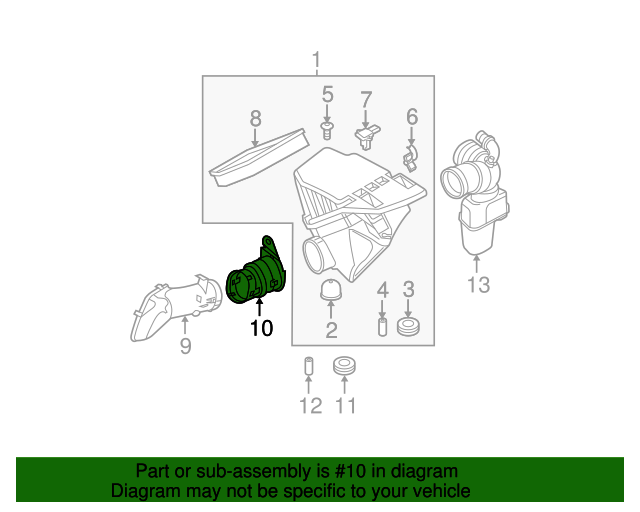 13-71-7-521-016 - Engine Air Intake Hose 2004-2010 BMW ...