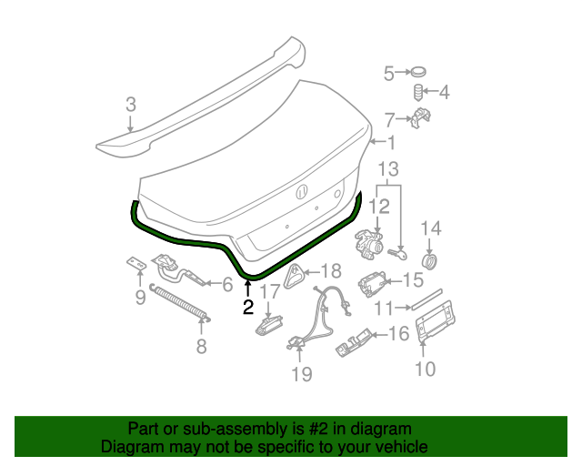 Genuine BMW 51-76-7-110-420 | Trunk Lid Weatherstrip | FREE Shipping on ...