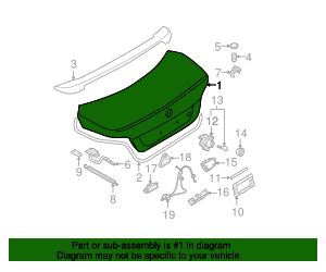 41627168761 - 2008-2010 BMW Trunk Lid (41-62-7-168-761) | BMW of South ...