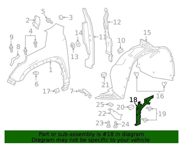 2017-2024 GM Passenger Side Front Compartment Splash Shield 84252175 GM ...