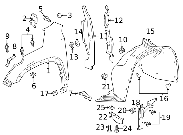 84252174 - Driver Side Front Compartment Splash Shield 2017-2024 GM ...
