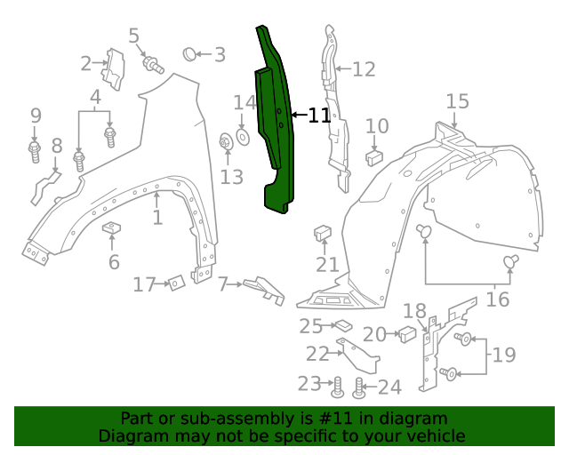 2017-2020 GM Front Fender Insulator 84205465 | GMPartsDirect.com