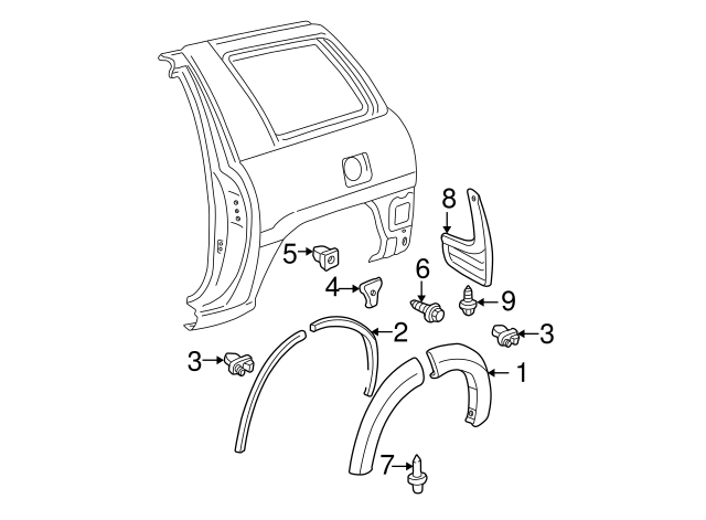 2001-2005 Toyota RAV4 Flare Clip 75495-42010 | Toyota Parts